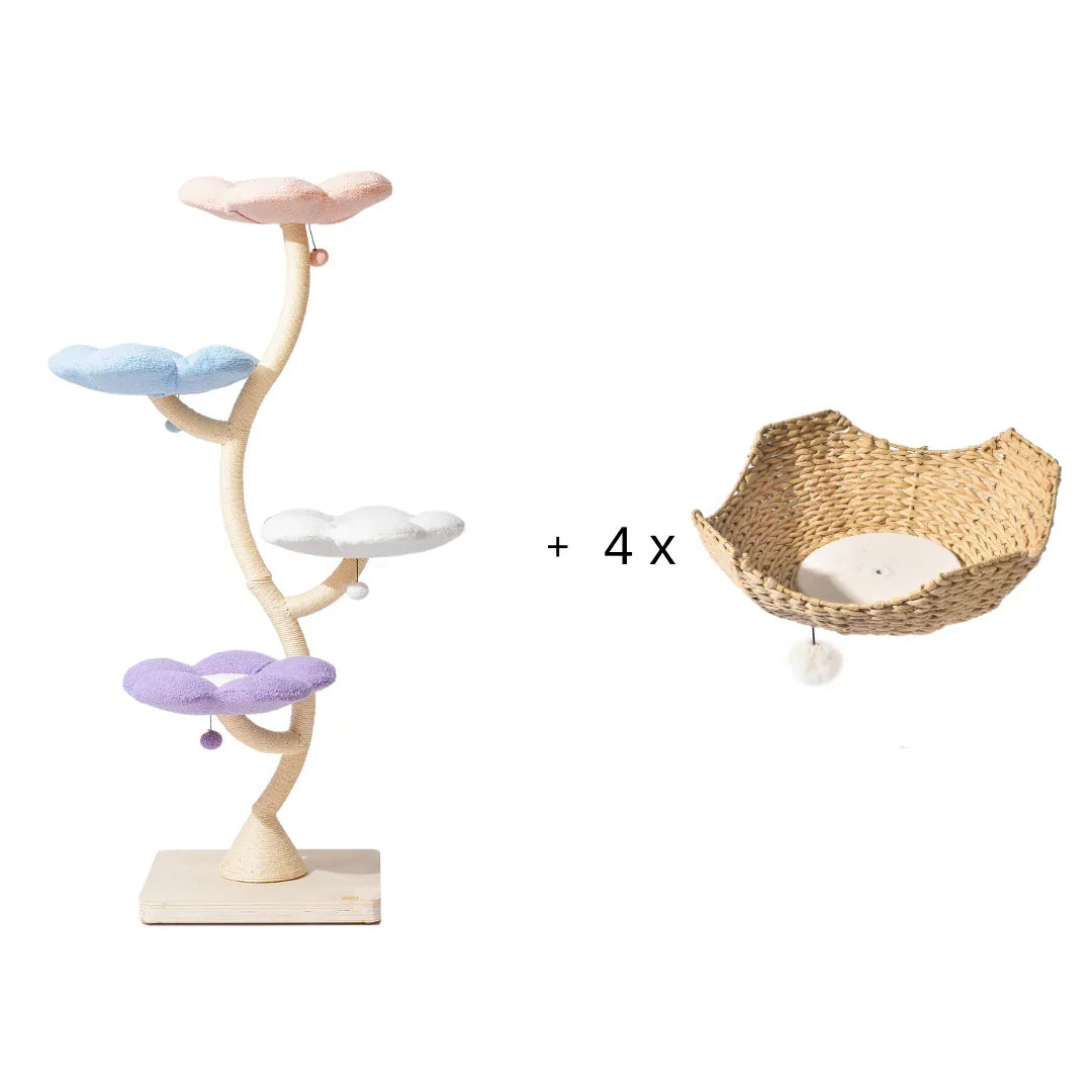 MICHU Fairy Cat Tower Deluxe 4-Tier Designer Flower Cat Tree – Michu ...