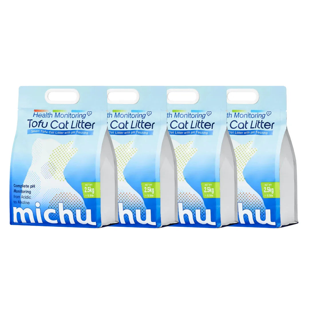 Michu Health Monitoring Tofu Cat Litter 2.5kg/6L - Complete pH Monitor ...